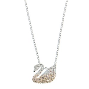 NEW SWAROVSKI ICONIC SWAN NECKLACE 5215038 PLATED & BRASS SILVER