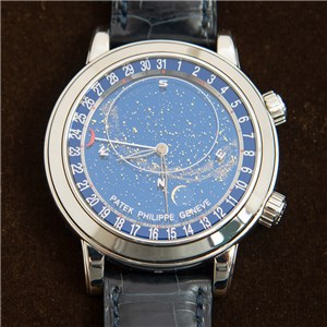 二手 PATEK PHILIPPE 百達翡麗 超級複雜功能計時系列 950鉑金 藍色 自動機芯 6102P-001 99% 全新