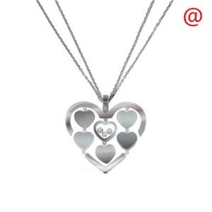 全新 CHOPARD 蕭邦 HAPPY HEARTS 頸鏈 797220-1001 銀色 18kt白金