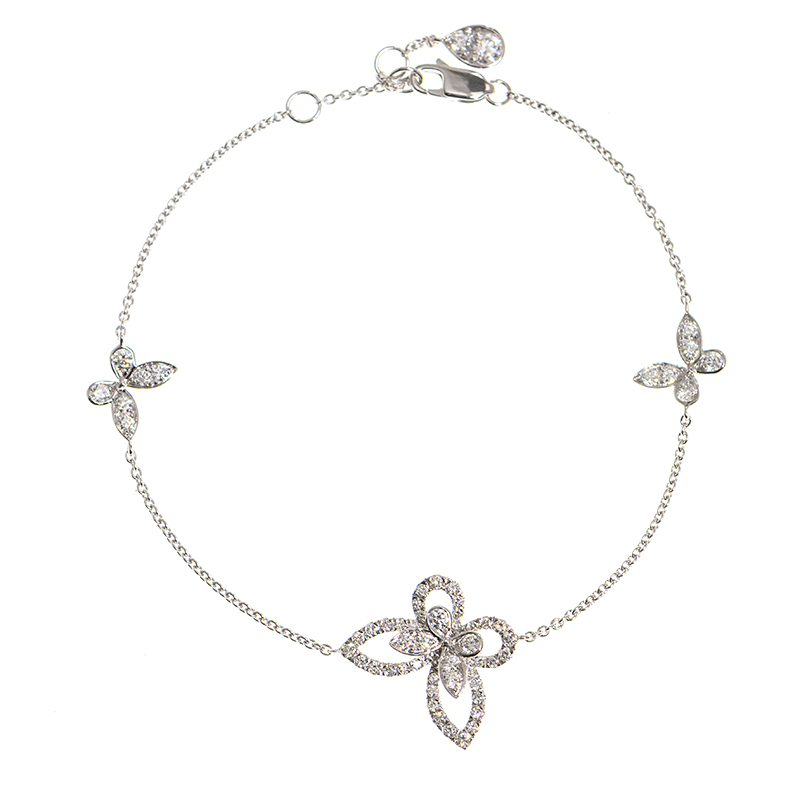NEW GRAFF BUTTERFLY BRACELET RGB466 18kt WHITE GOLD DIAMONDS SILVER